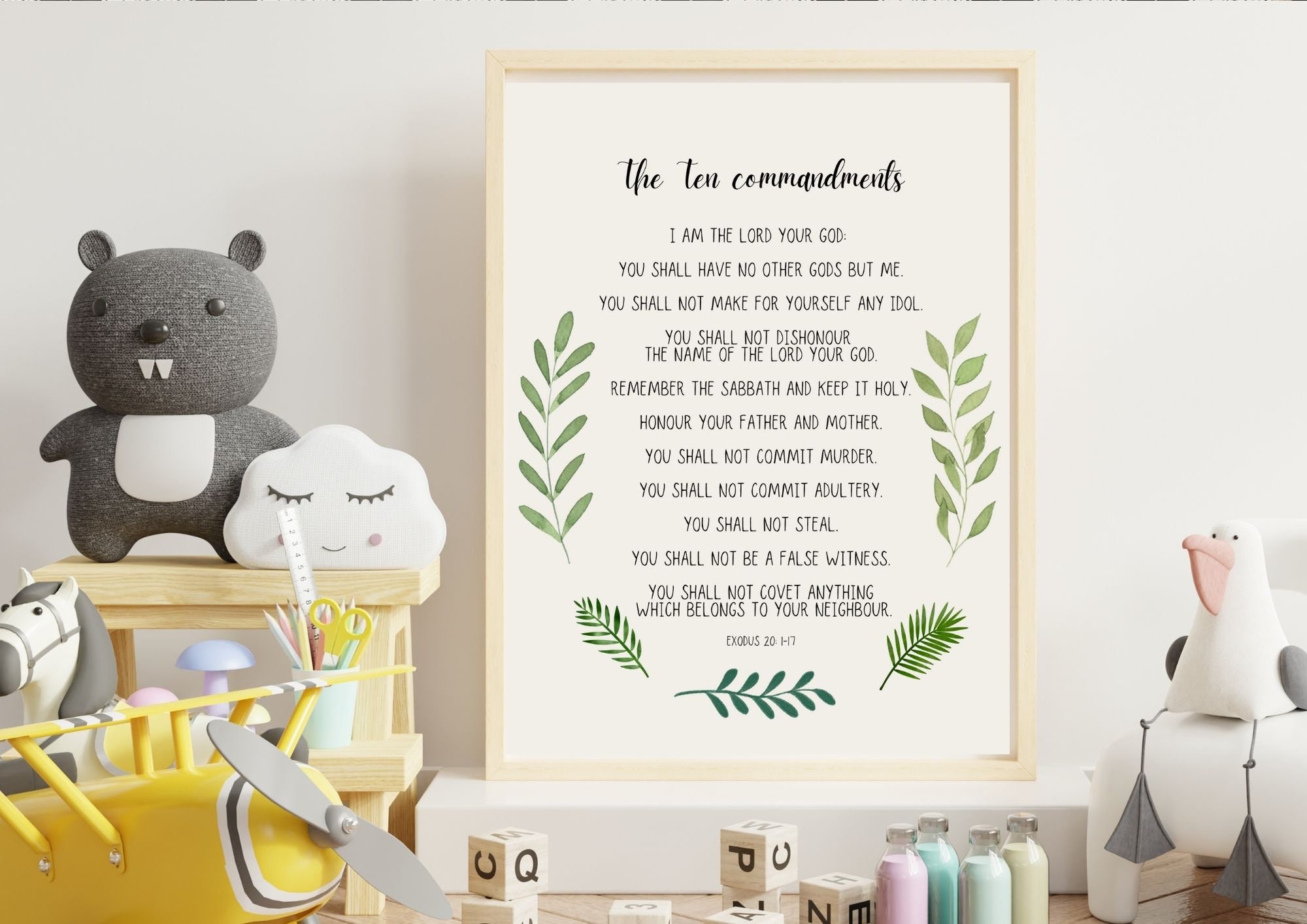 10 Commandments Wall Art, Bible Quotes Home Decor, Christian Scripture ...