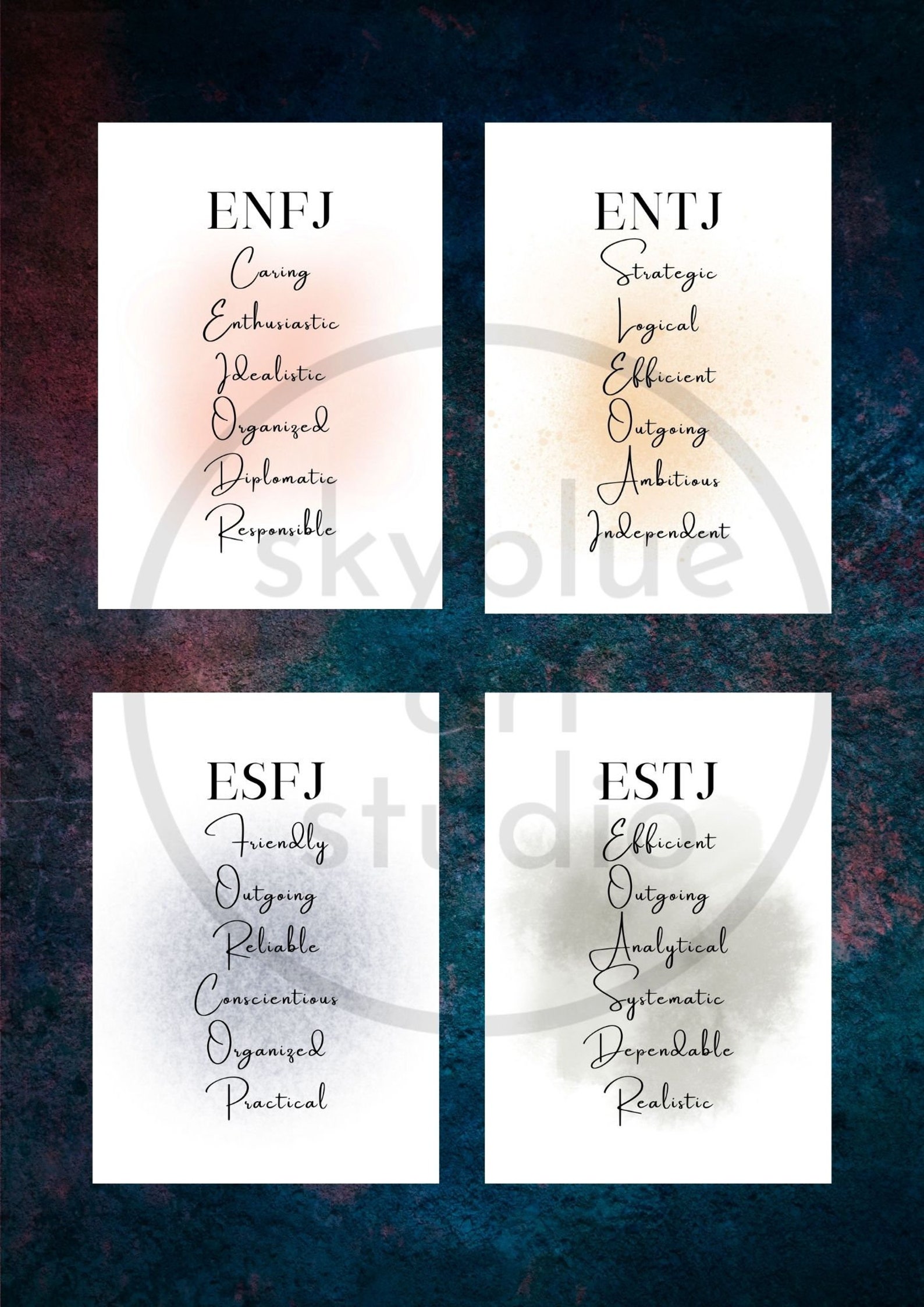 MBTI Printable Bundle 16 MBTI Print Set Printable MBTI Wall | Etsy