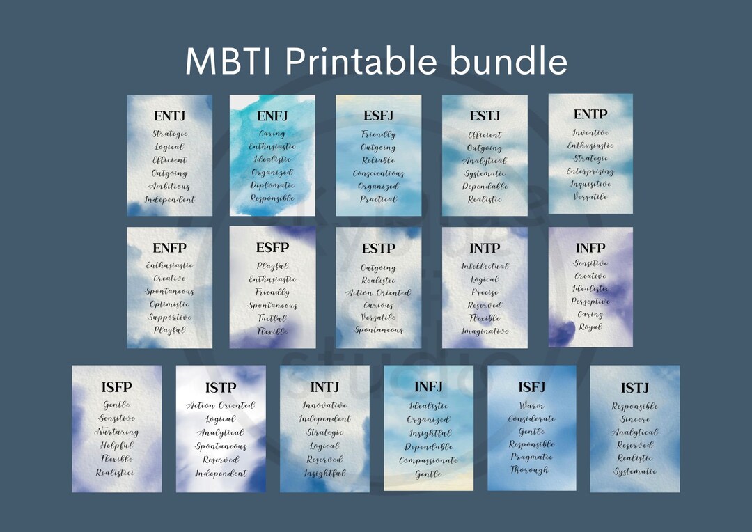 Printable MBTI Wall Art, MBTI Printable Bundle, MBTI Print Set - Etsy