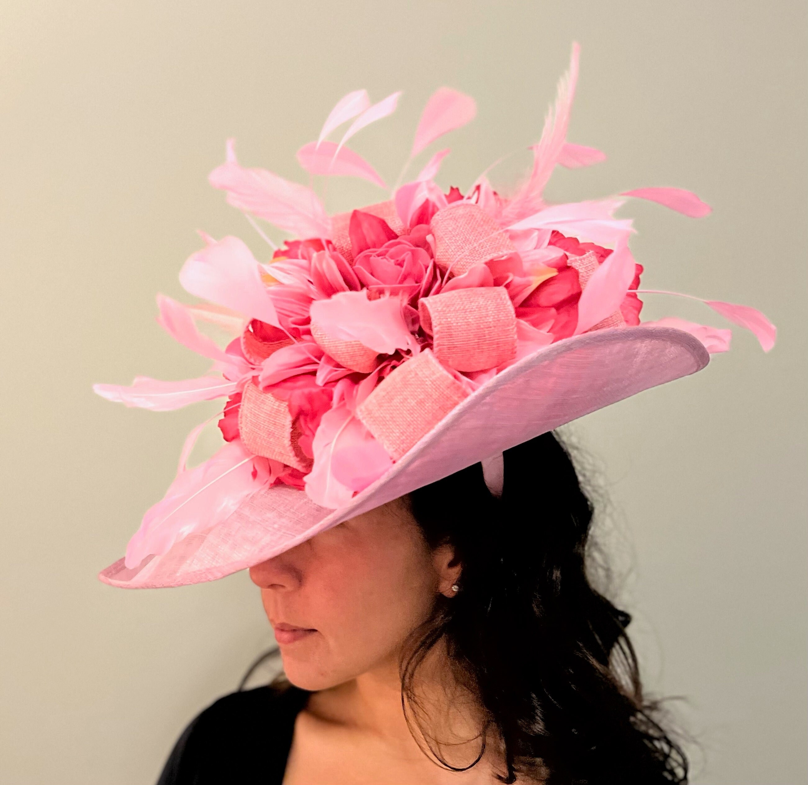 Pink Monochromatic hatinator fascinator Derby - Etsy