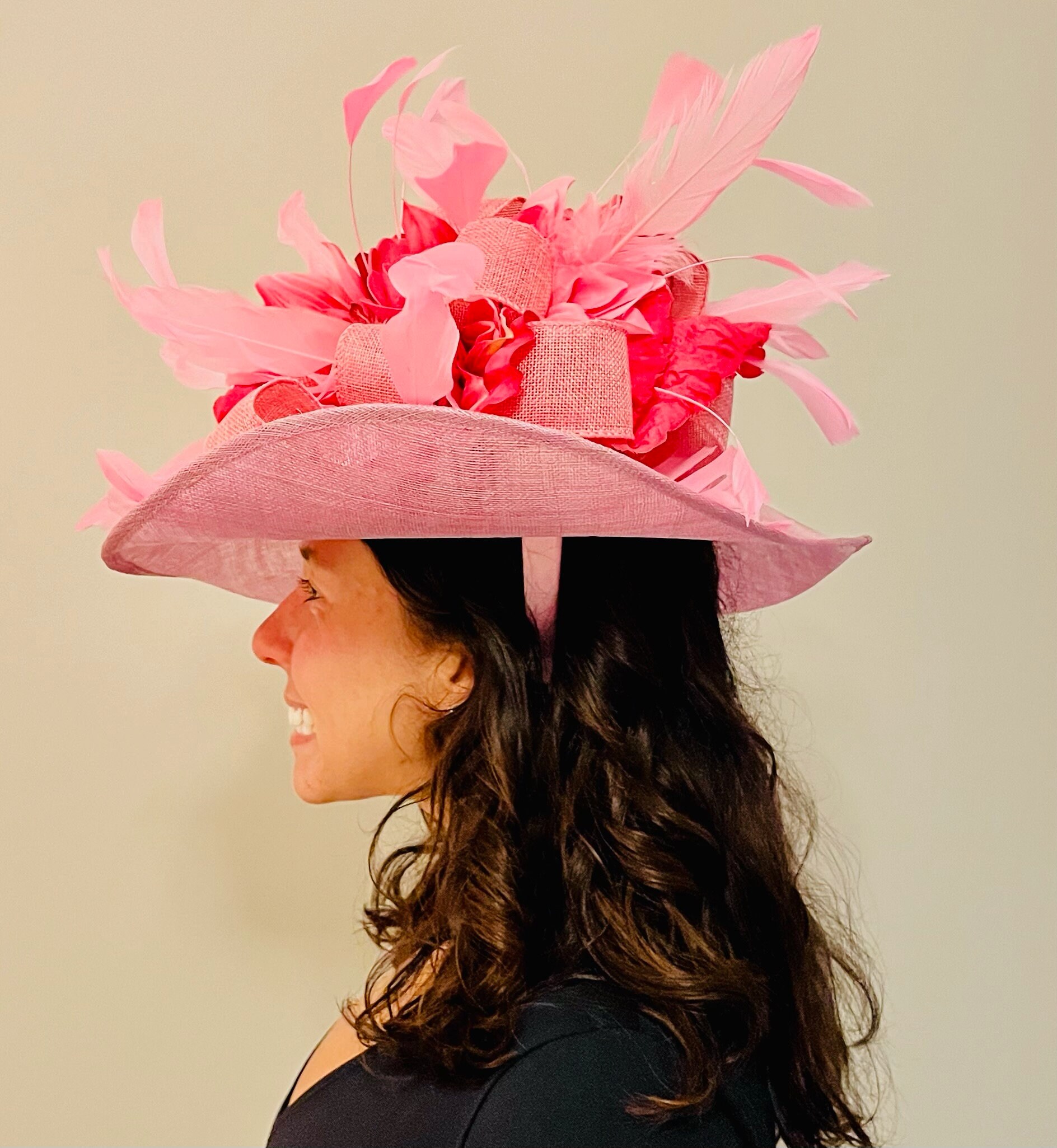 Pink Monochromatic hatinator fascinator Derby or Oaks Day Ready - Etsy