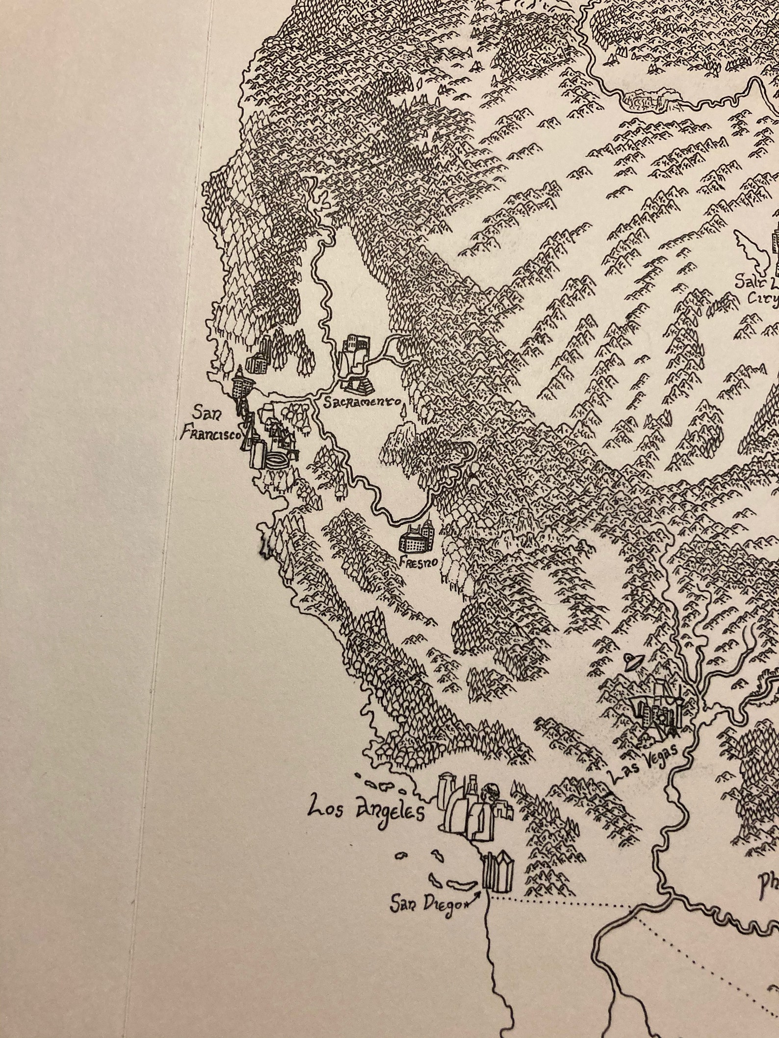 Fantasy-Style Map of the US Contiguous | Etsy