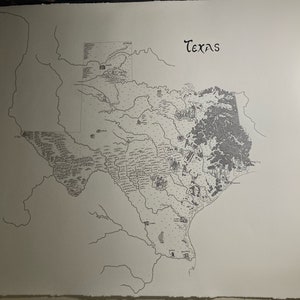 Fantasy-style Map of Texas - Etsy