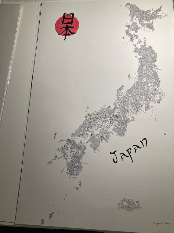 Hand Drawn Fantasy-style Map of Japan - Etsy
