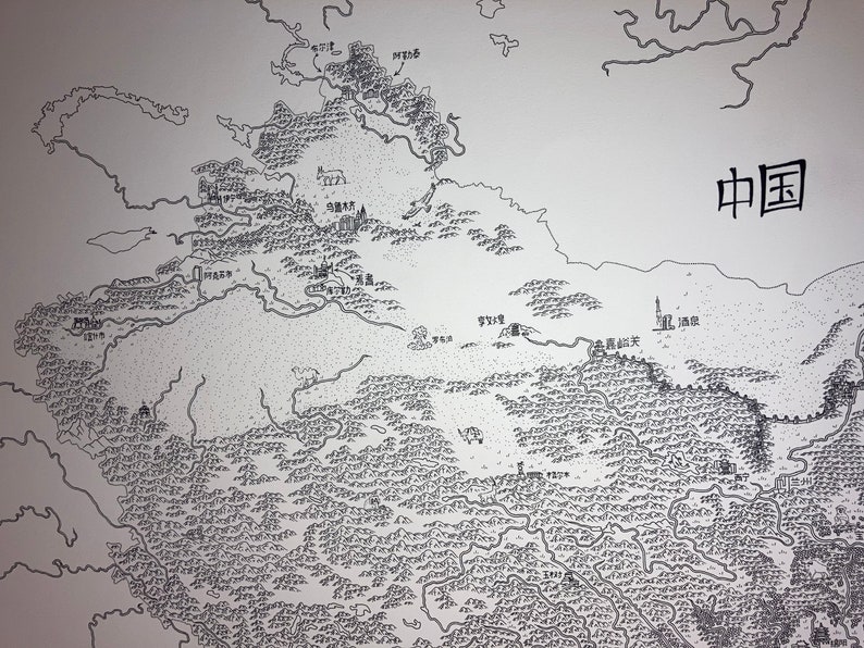 China - Fantasy-style Map - Etsy
