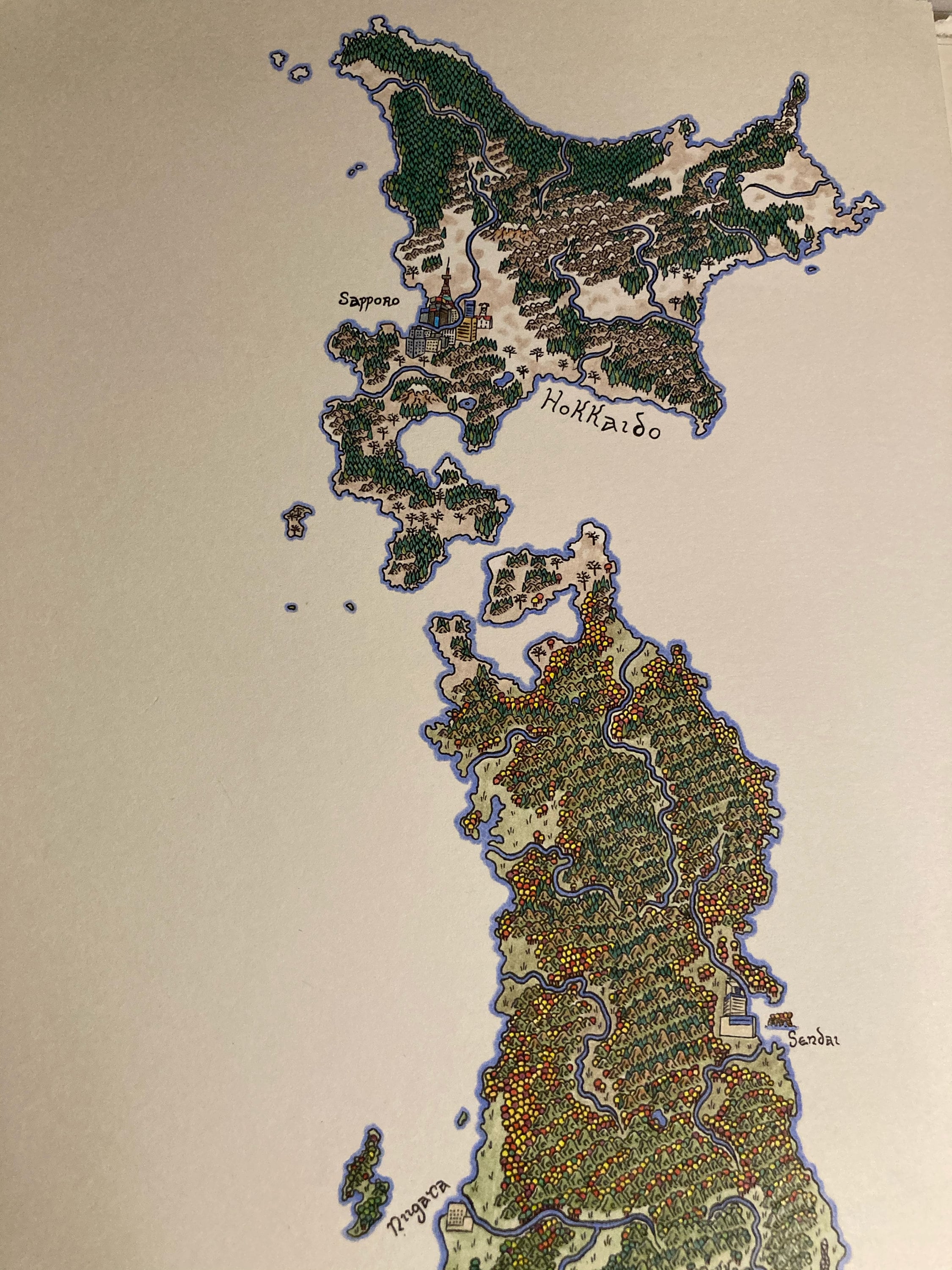 Fantasy-style Map of Japan (colored) - Etsy