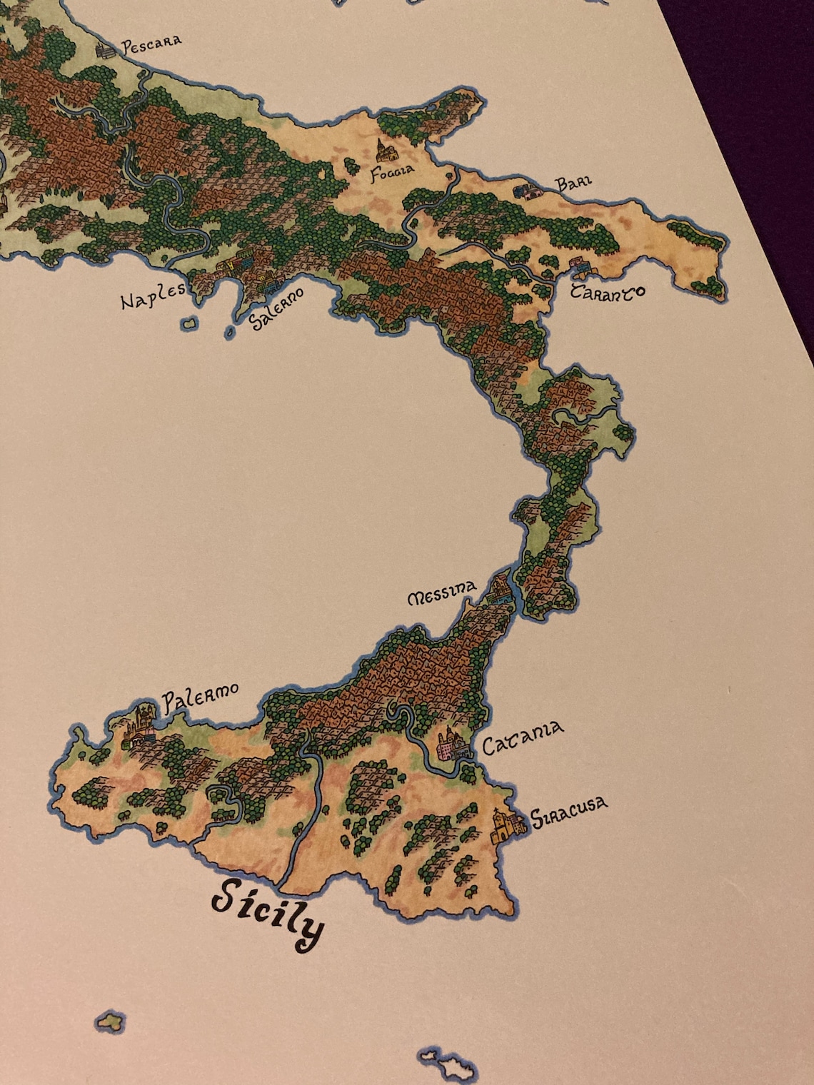 Hand Drawn Fantasy-style Map of Italy, Colored - Etsy