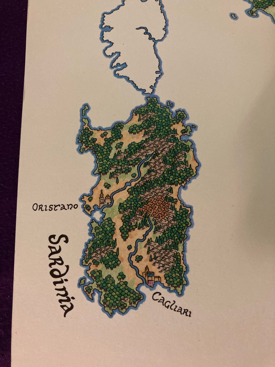 Hand Drawn Fantasy-style Map of Italy, Colored - Etsy