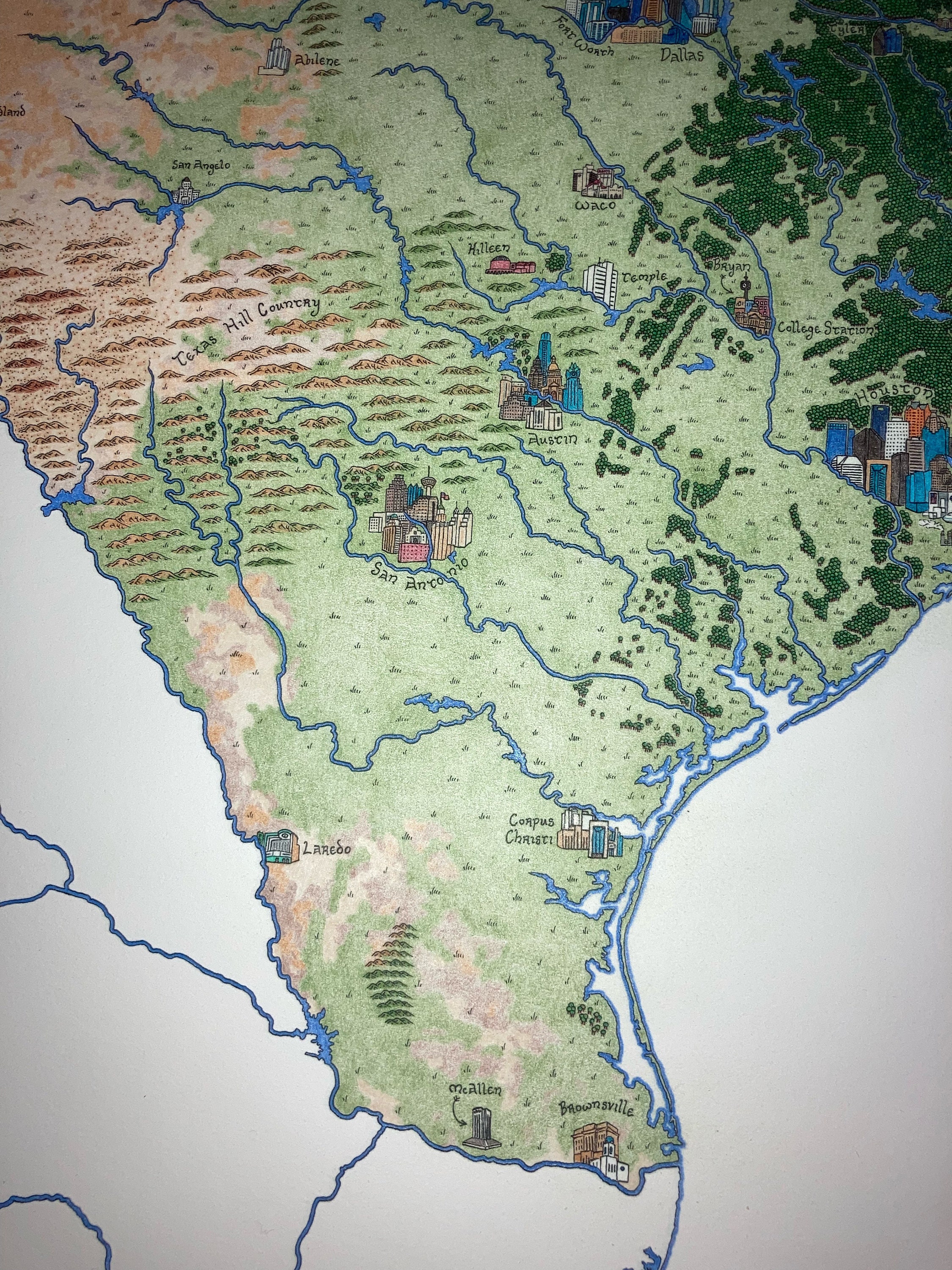 Fantasy-style Map of Texas - Etsy