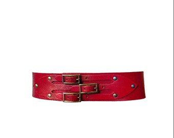 Vintage Red Belt - Etsy