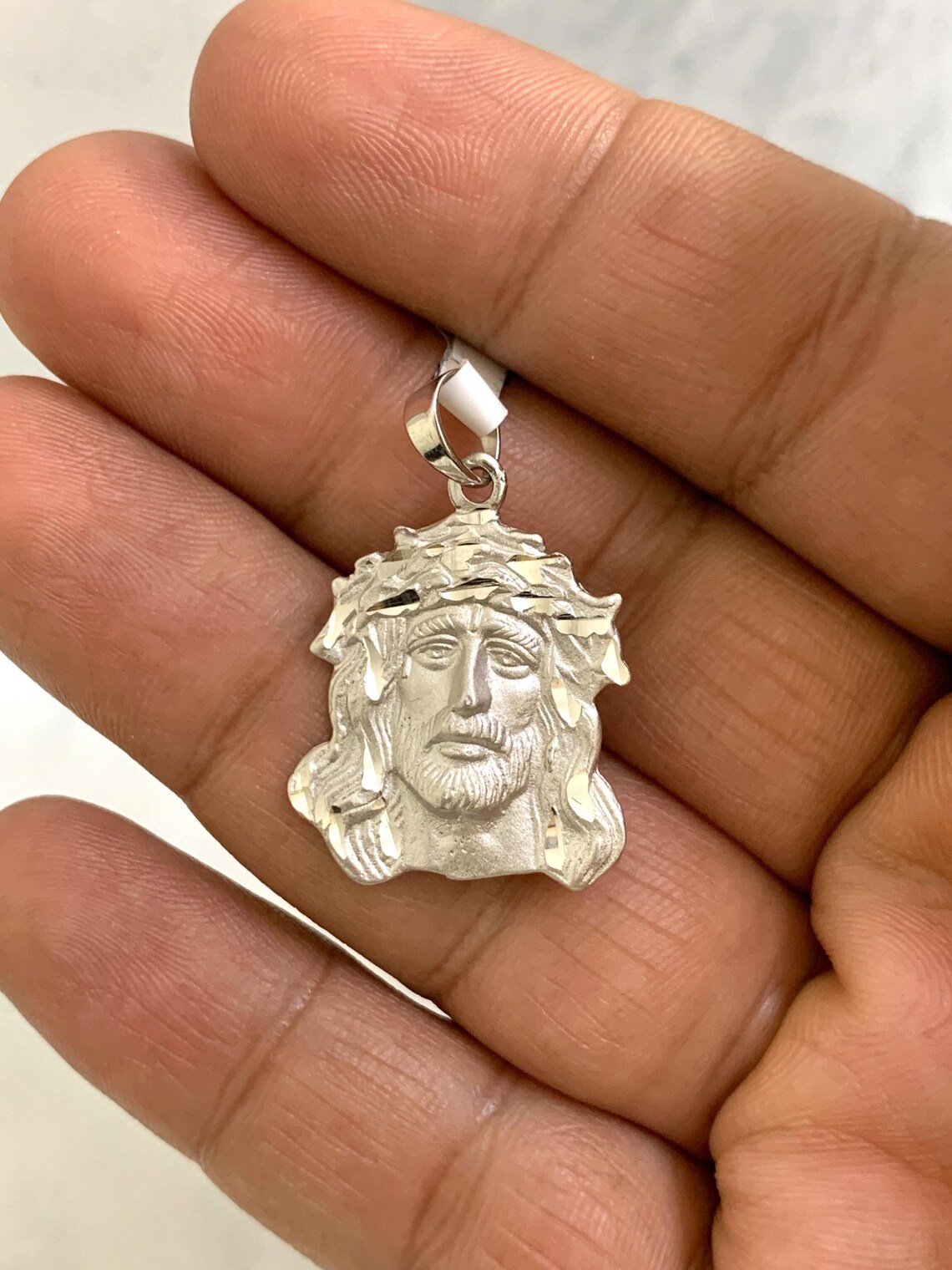 925 Sterling Silver Jesus Face Sacred Religious Jesus Head Medallion ...