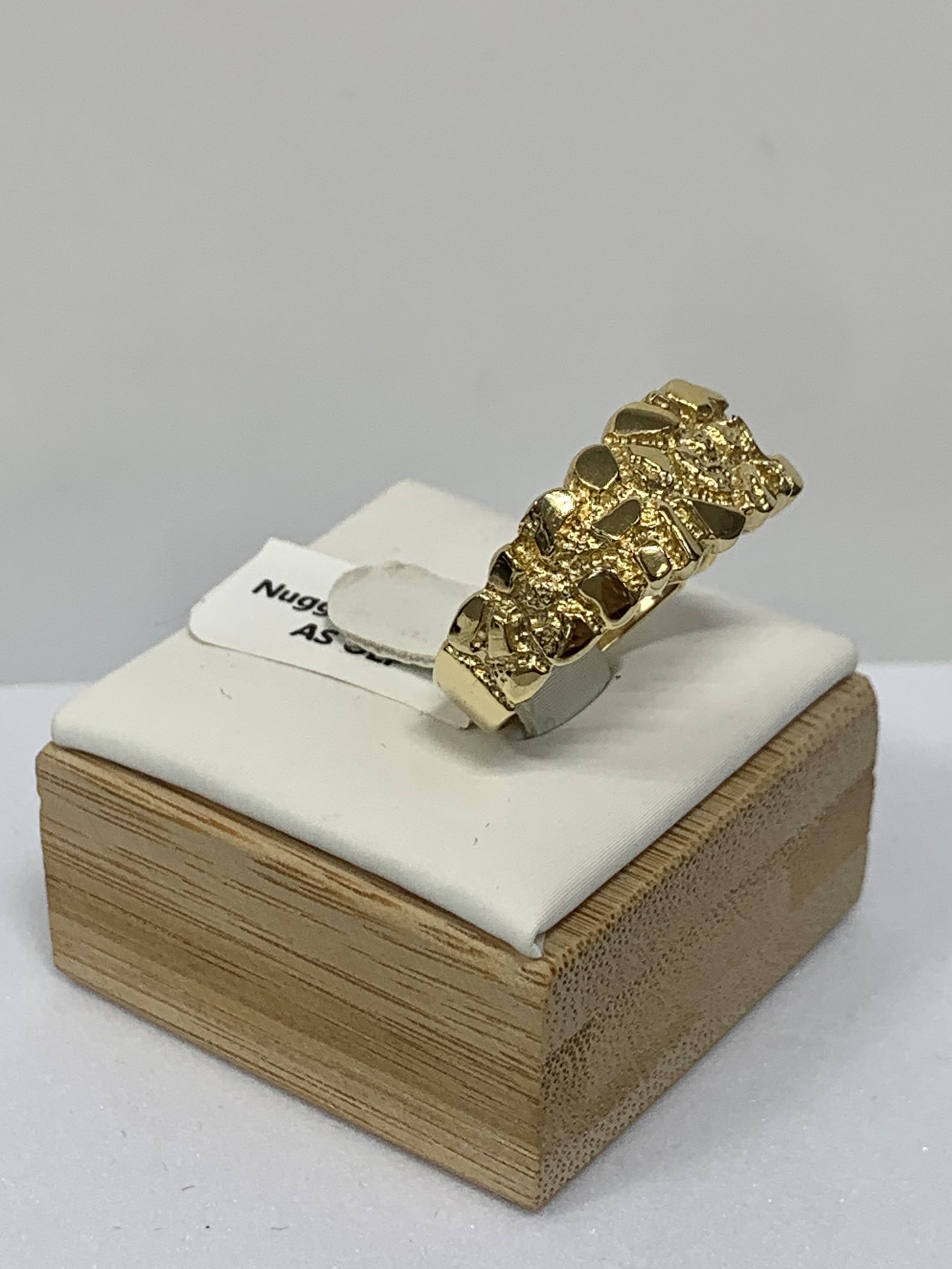 Real Solid Gold 14K Solid Yellow Gold Mens Ring Nugget 14 Karat Gold ...