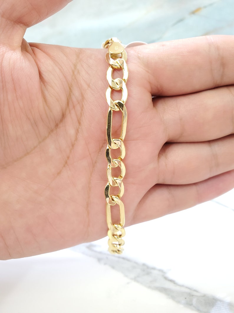 6.5mm 14K Yellow Gold Figaro Link Chain and Necklace for Men and Women ...