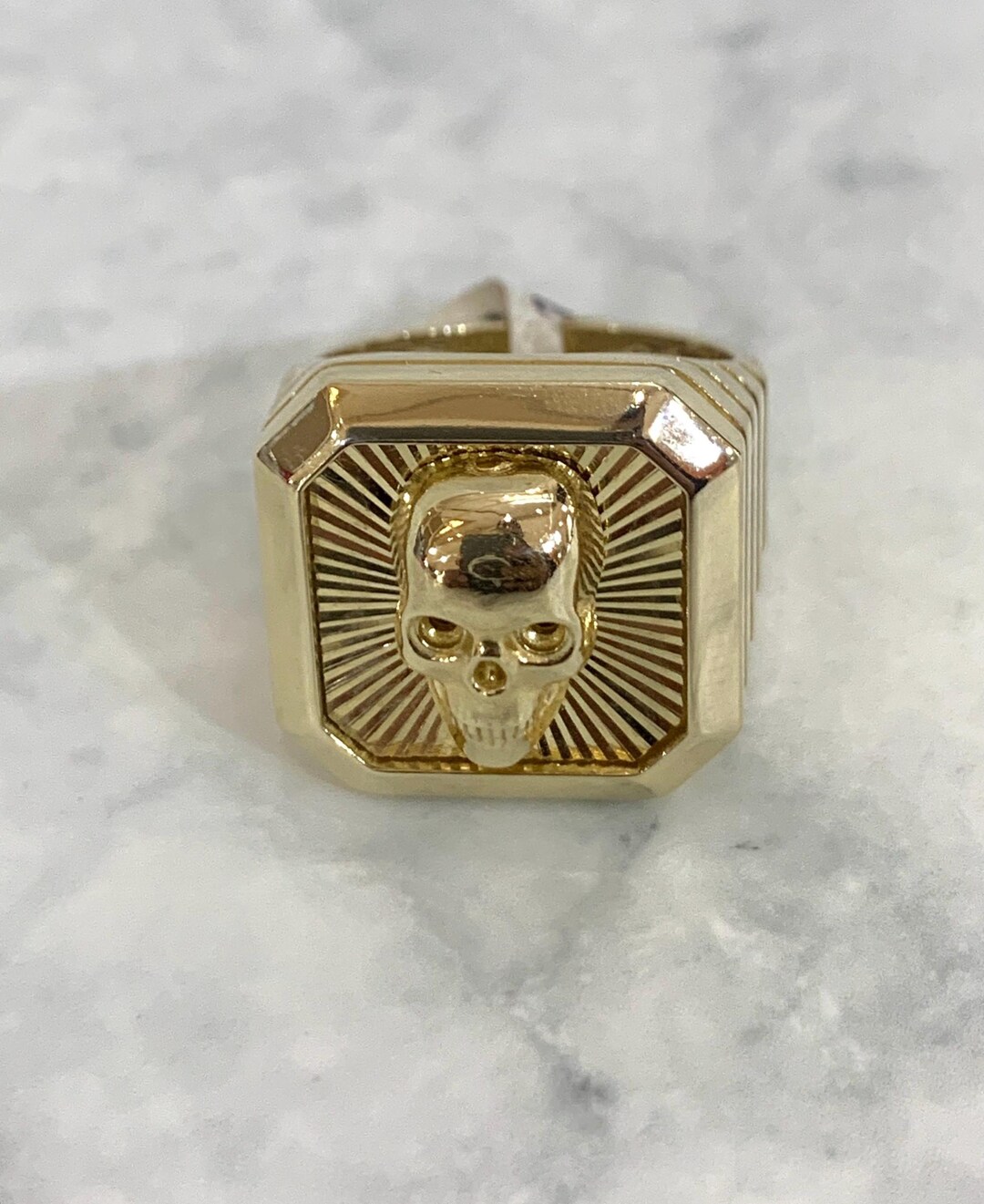 10K Solid Gold Skull Ring, Men's Skull Ring, Handmade Skull Ring ...