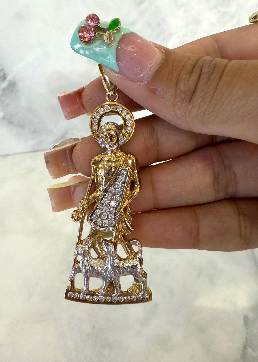 Real Gold 10 Karat San Lazaro Full Body St Lazarus Charm Pendant 10k ...