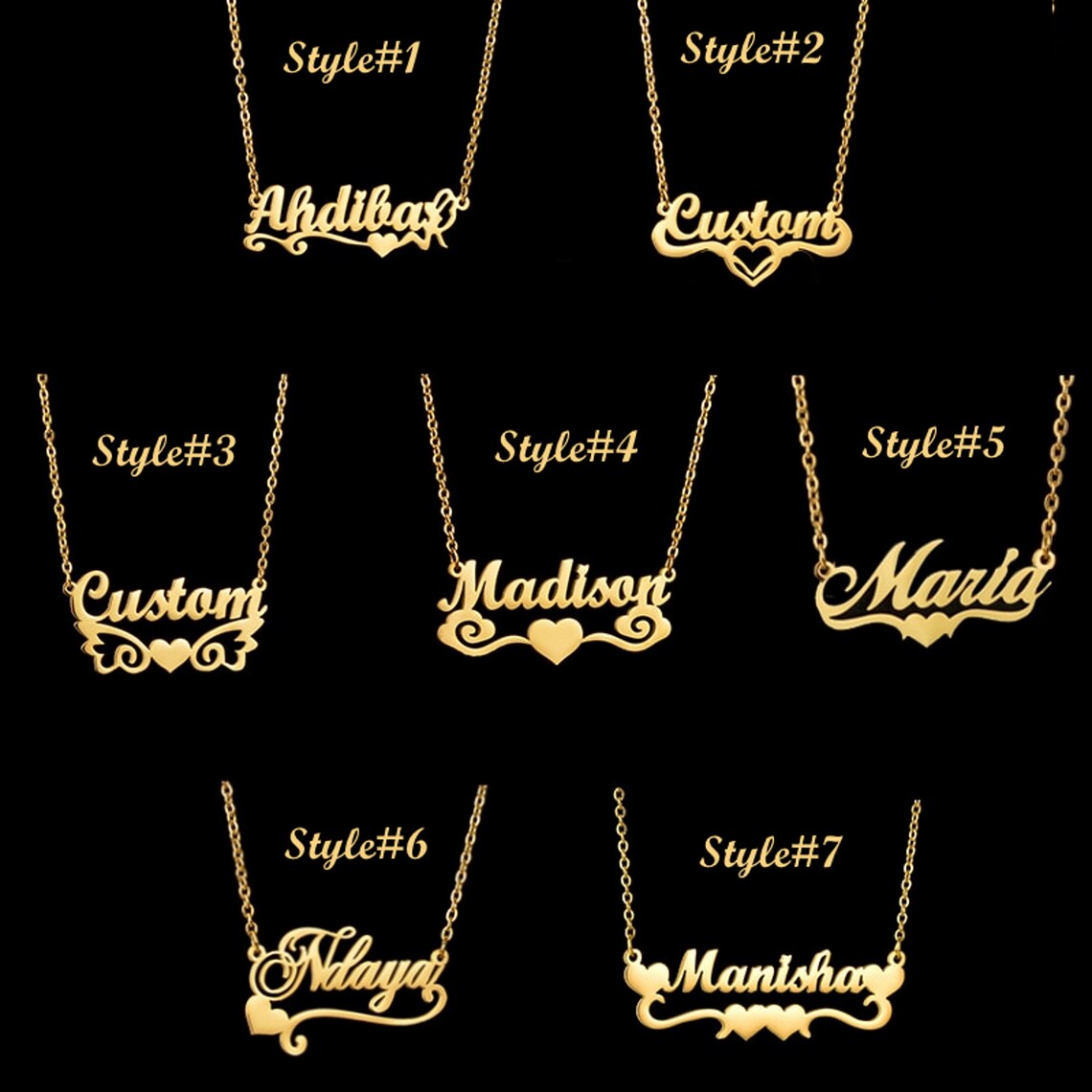 10K Solid Gold Customized Name Necklace Jewelry Personalized - Etsy