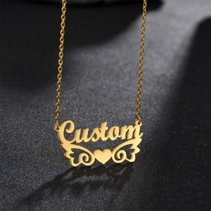 10K Solid Gold Customized Name Necklace Jewelry Personalized Gift for ...