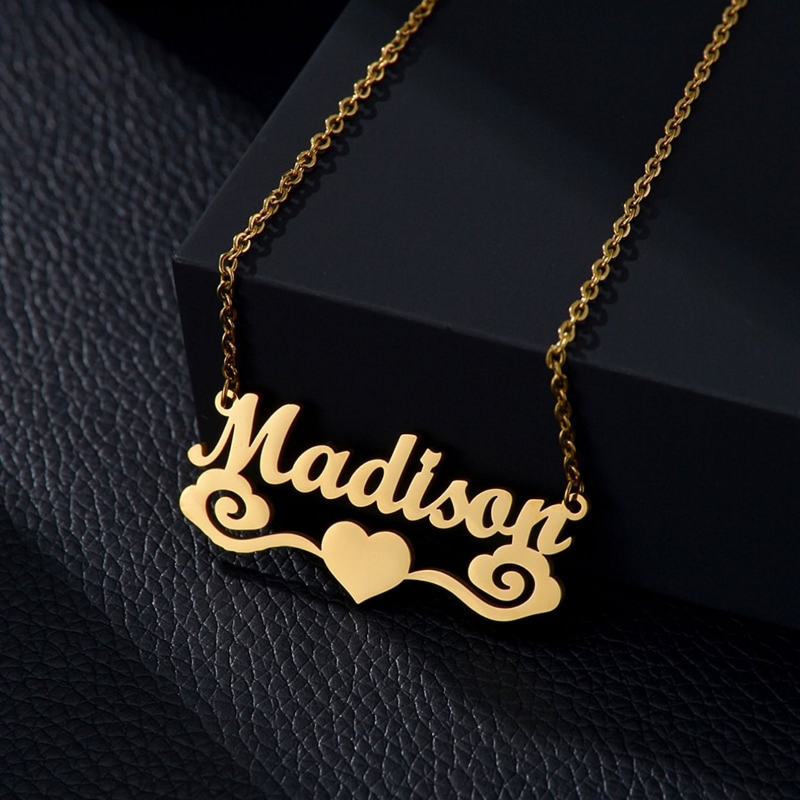 10K Solid Gold Customized Name Necklace Jewelry Personalized - Etsy
