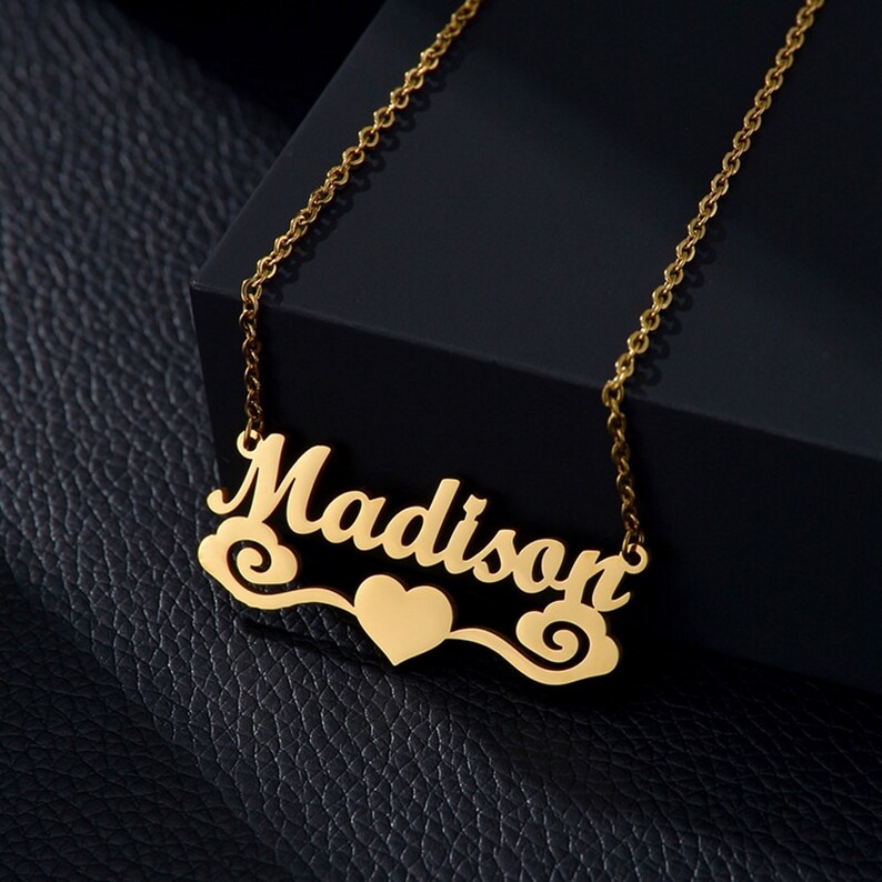 10K Solid Gold Customized Name Necklace Jewelry Personalized - Etsy