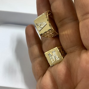 Mens Initial Alphabet 10k Solid White Gold Yellow Gold Diamond Cut 10 ...