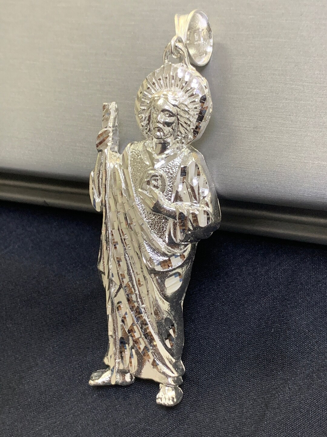 925 Sterling Silver St Jude Religious Solid Silver Medal Pendant Charm ...