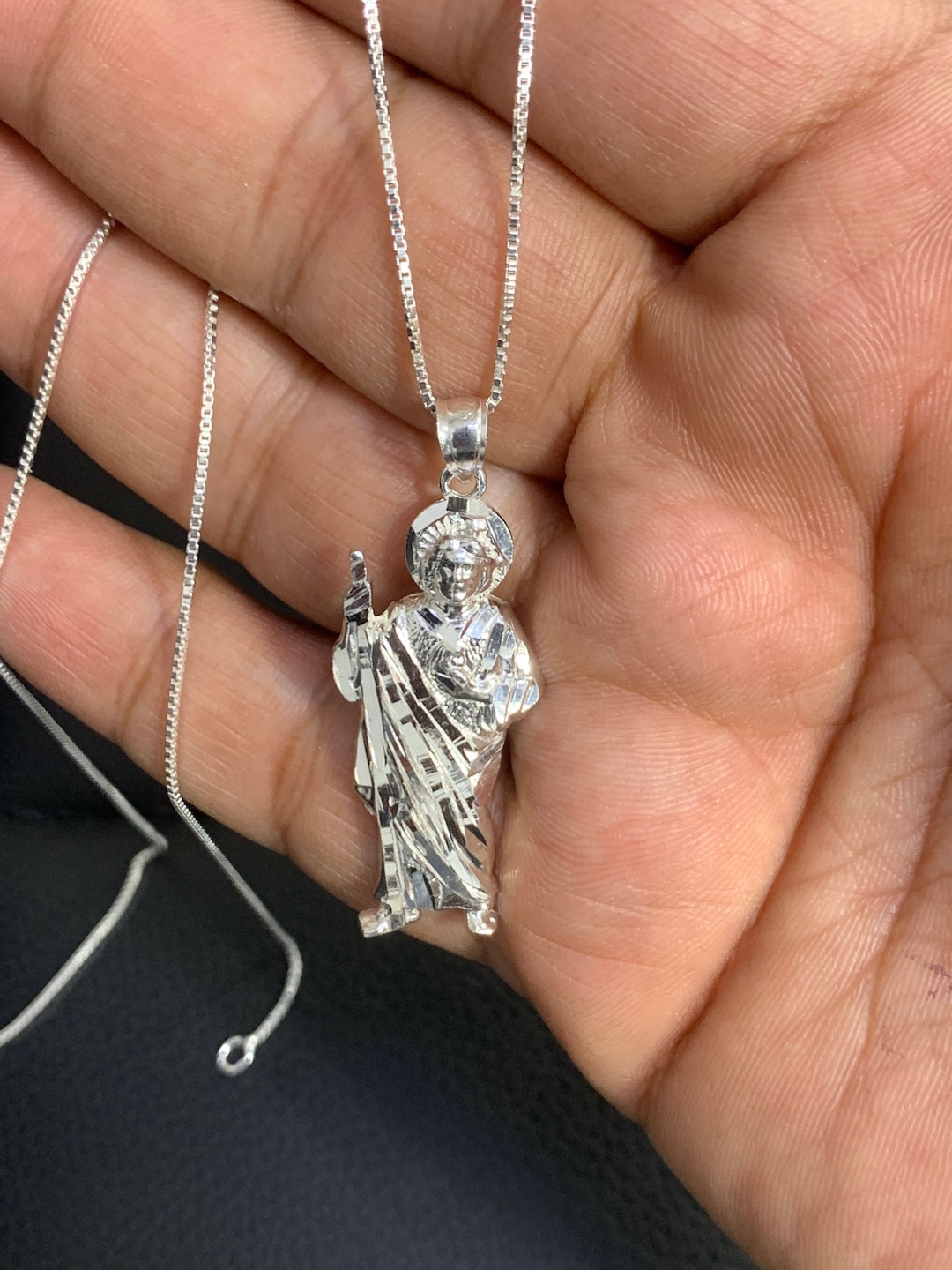 925 Sterling Silver St Jude Religious Solid Silver Medal Pendant Charm ...