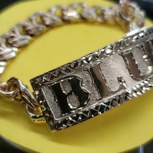 Solid Custom Chino Link 925 Italian Sterling Silver Personalized ...