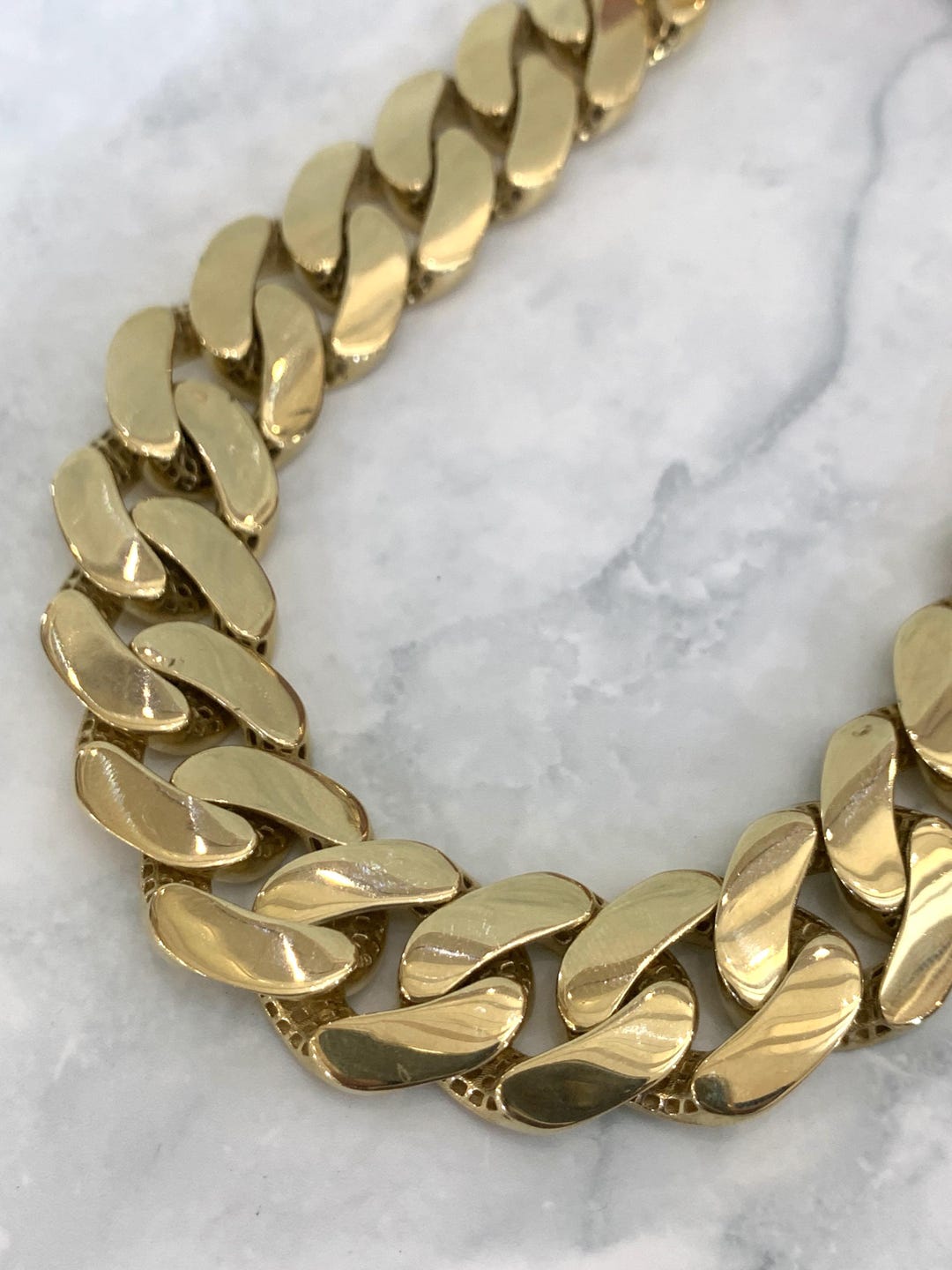 10k Solid Gold Monaco Link Chain With Box Lock Mens Necklace Jewelry ...