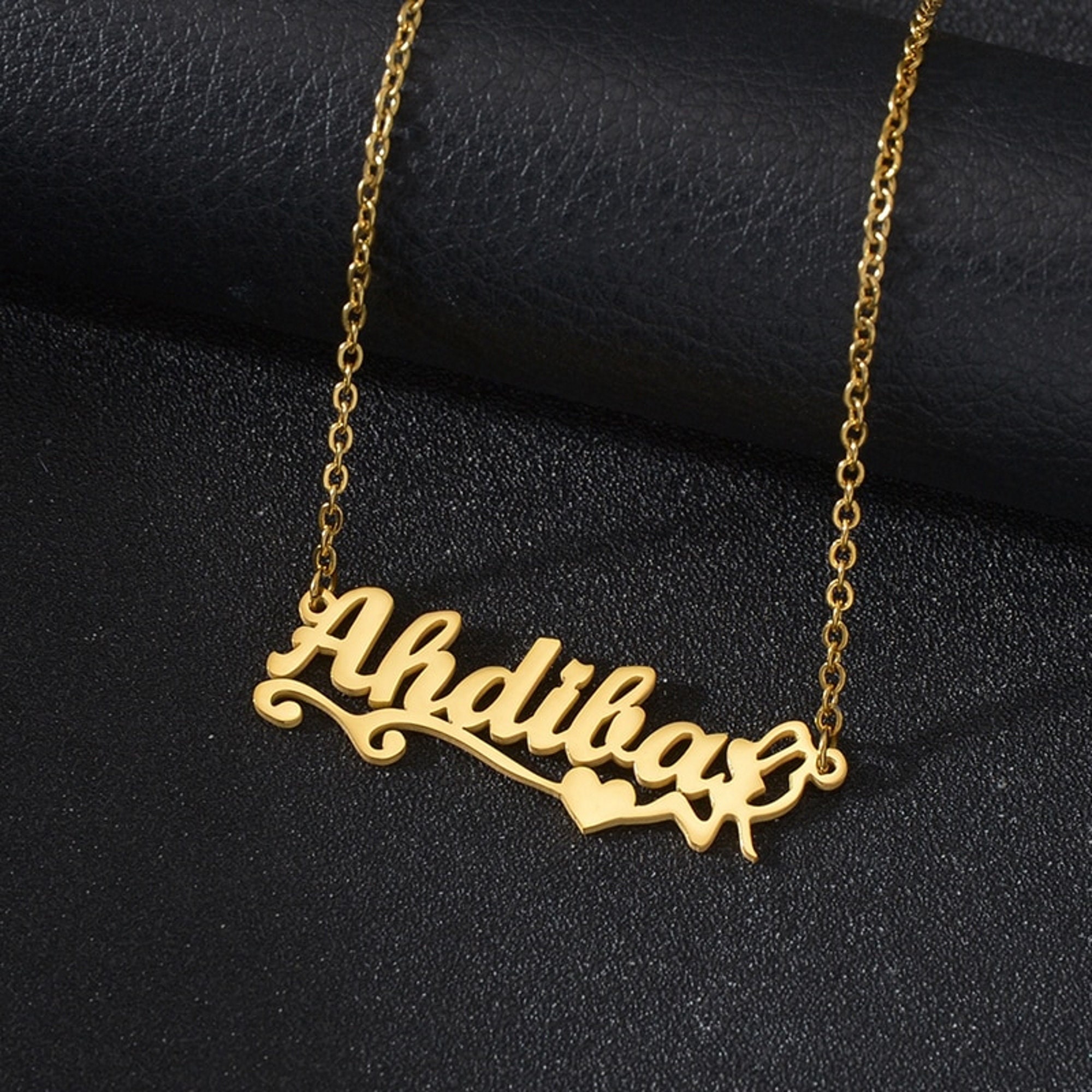 10K Solid Gold Customized Name Necklace Jewelry Personalized - Etsy