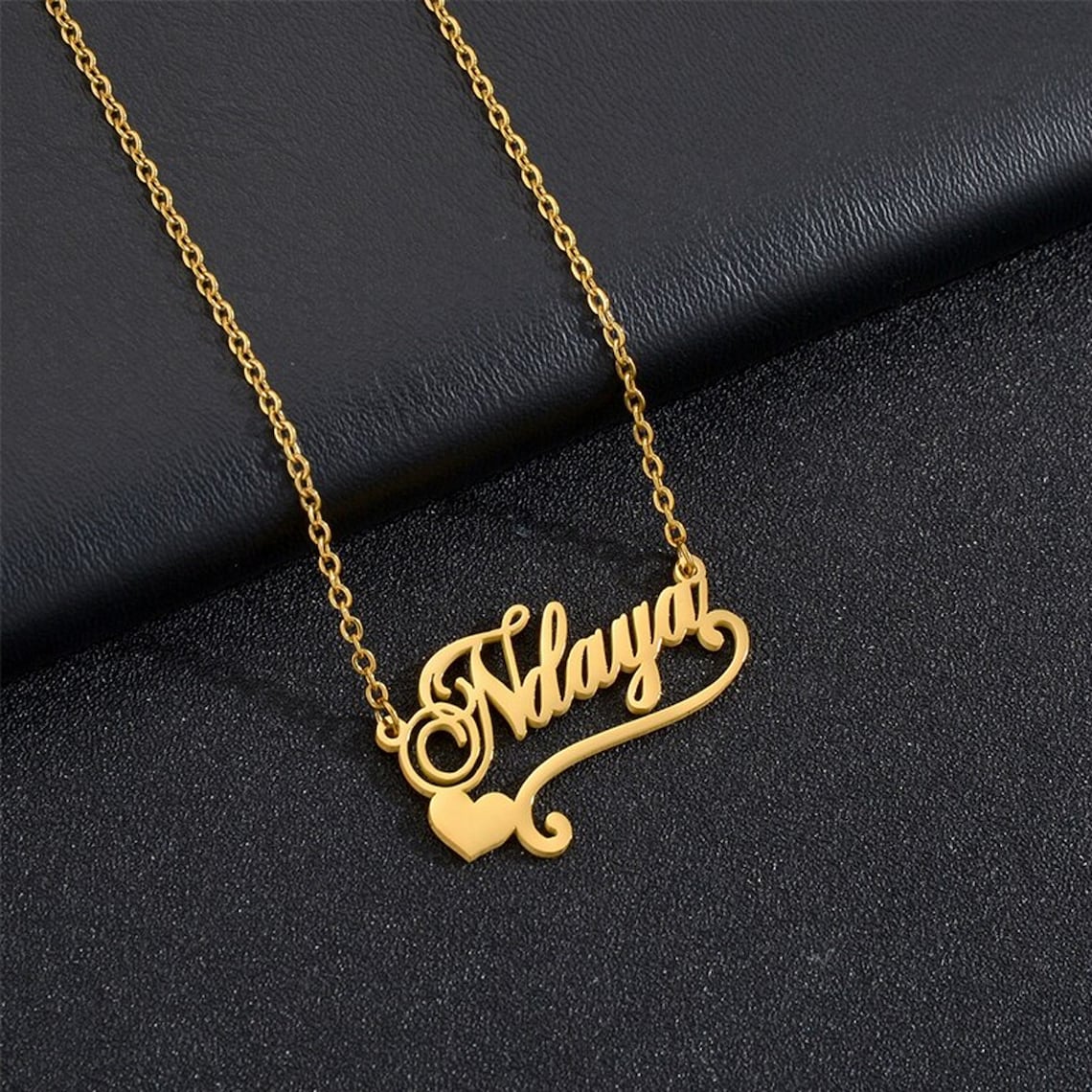 10K Solid Gold Customized Name Necklace Jewelry Personalized - Etsy