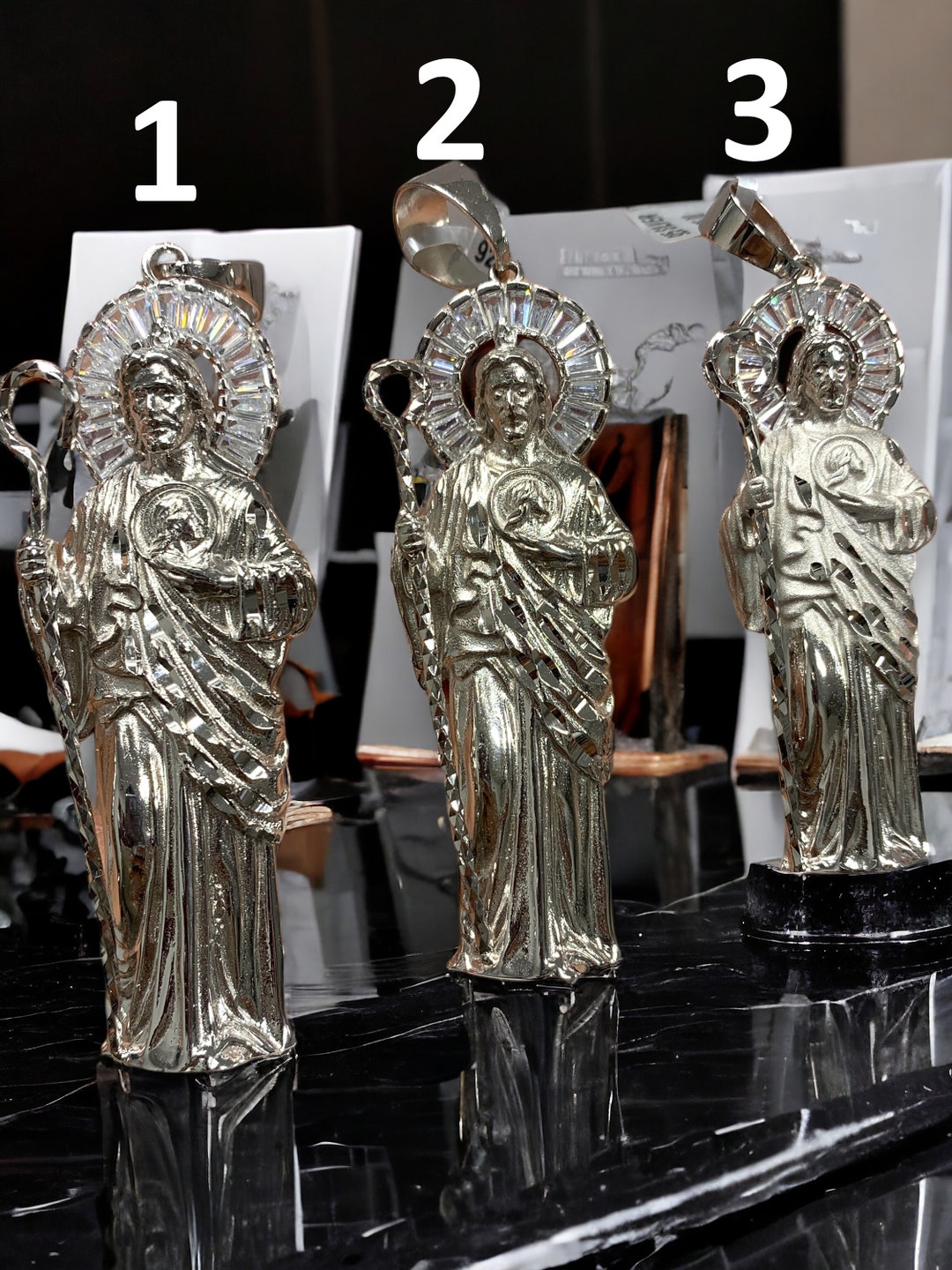 925 Sterling Silver St Jude Religious Solid Silver Medal Pendant Charm ...