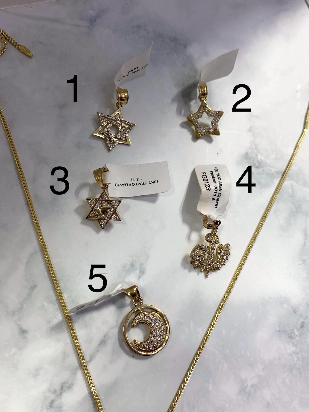 10 Karat Solid Gold Star of David Star Pendant Allah Muslim Islamic ...