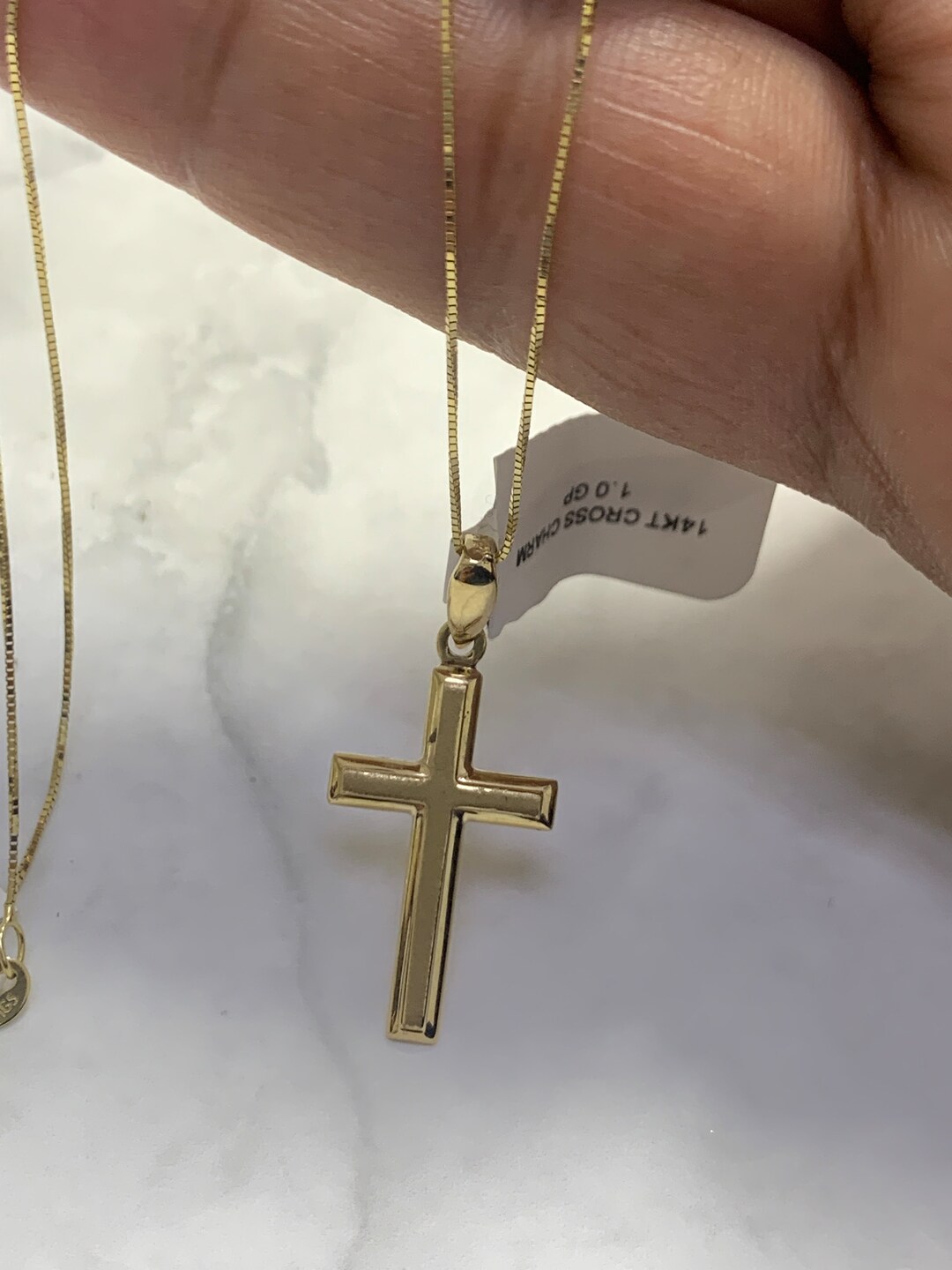 14k Solid Real Gold Cross Crucifix Necklace Religious Solid Gold Charm ...