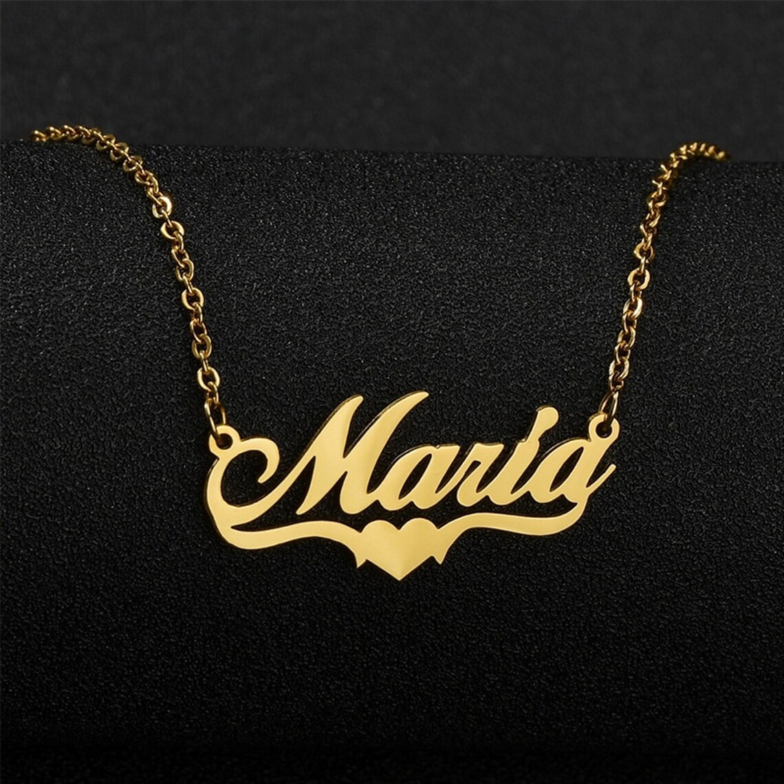 10K Solid Gold Customized Name Necklace Jewelry Personalized - Etsy