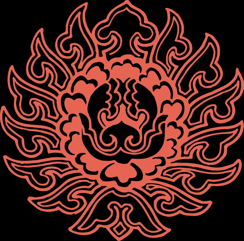 Digital Korean Chinese Hanbok Design Elements - Asian Style Floral ...