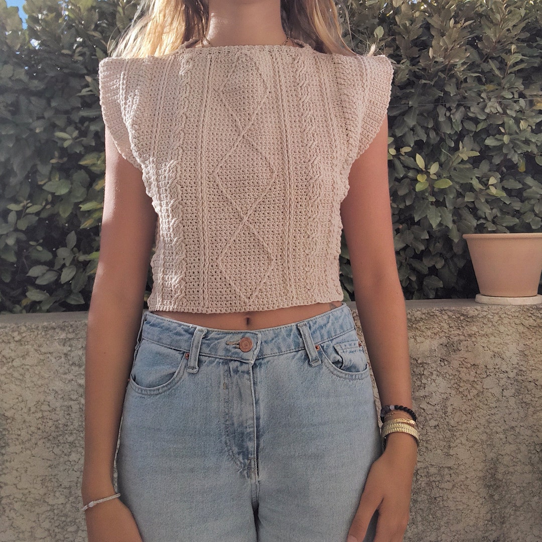 Twisted Crop Top Crochet Handmade - Etsy