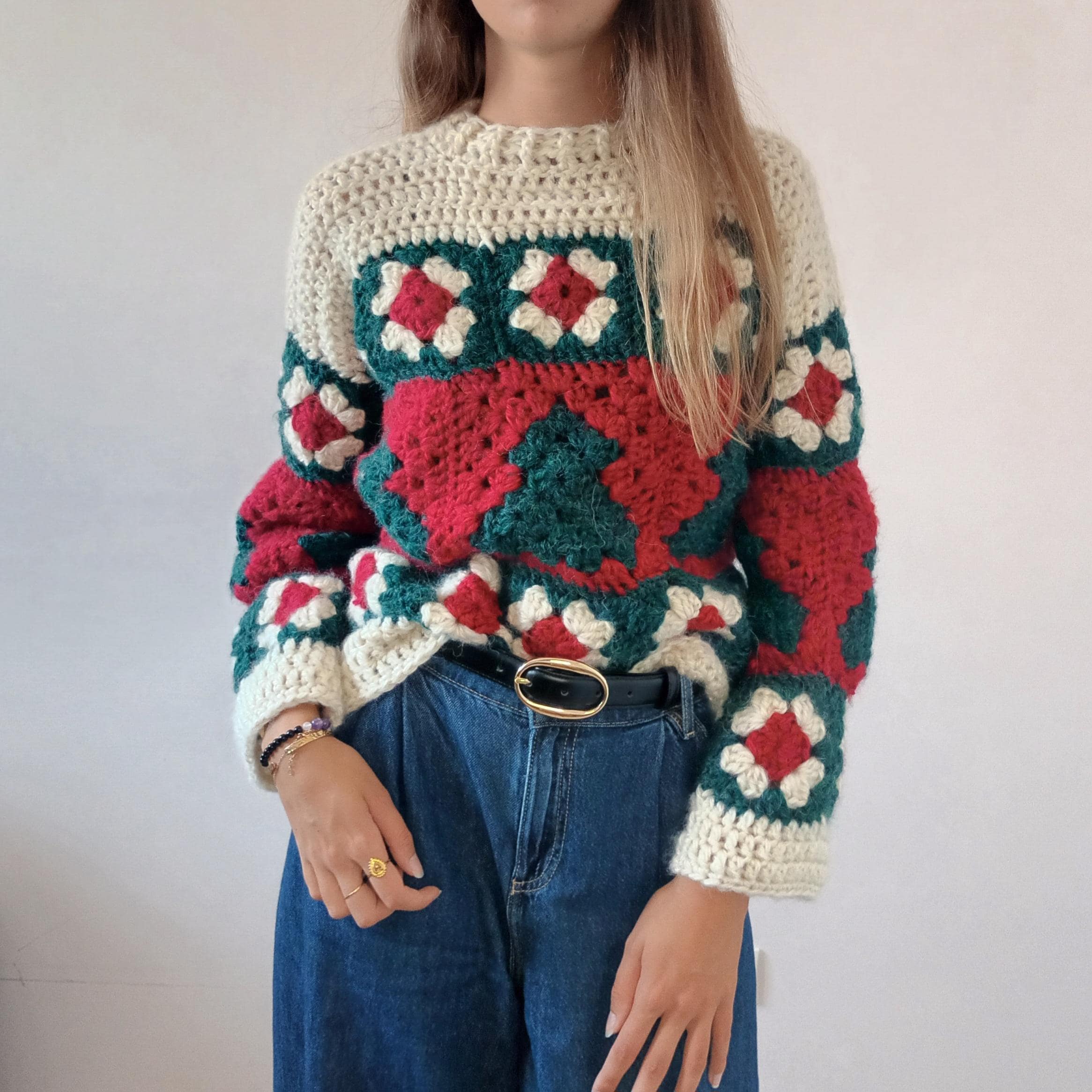 Crochet Christmas Tree Sweater Pattern, One Size PDF Pattern File ...