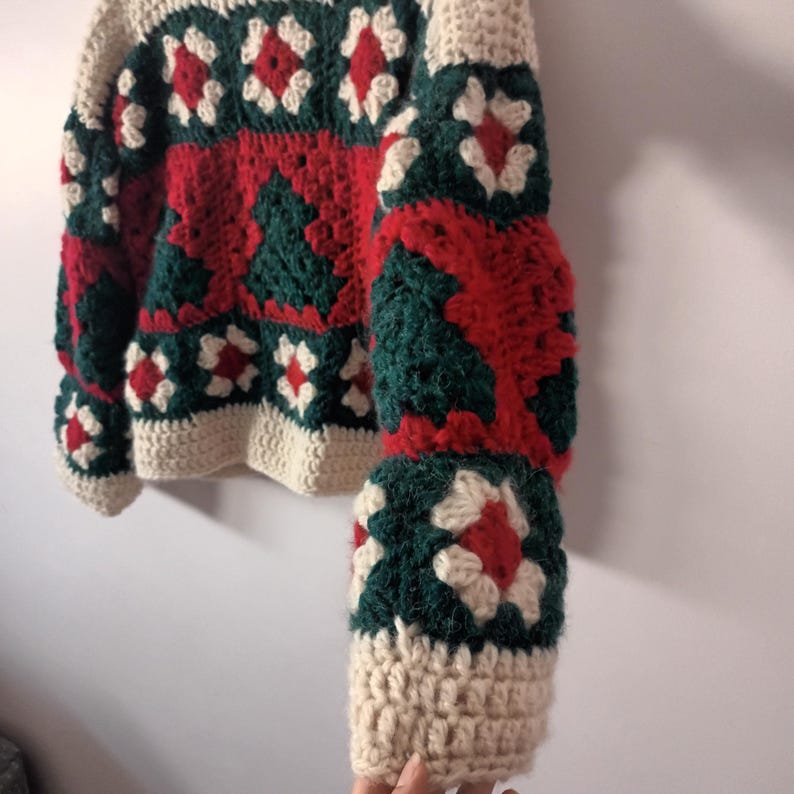Crochet Christmas Tree Sweater Pattern, One Size PDF Pattern File ...
