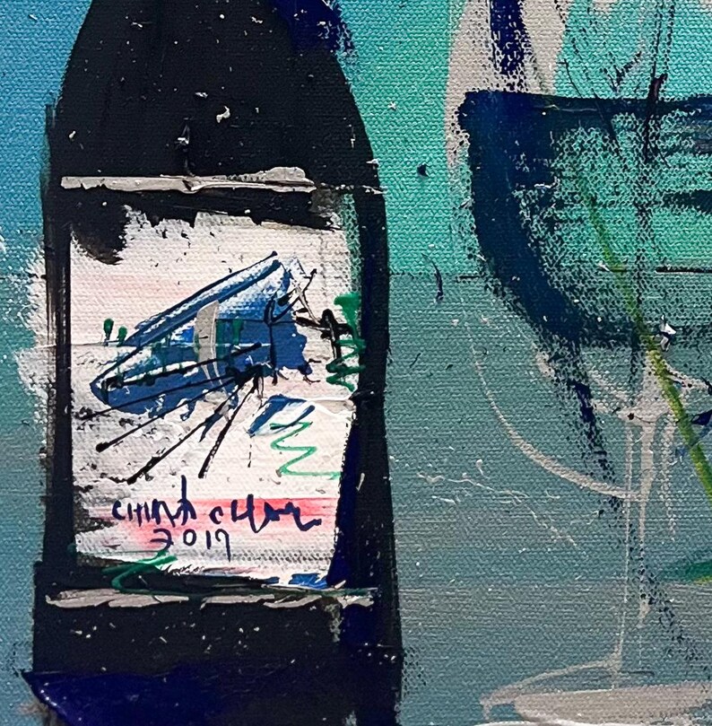 Modern Oil Painting: Wine Tasting Experience With Authentic Labels - Etsy
