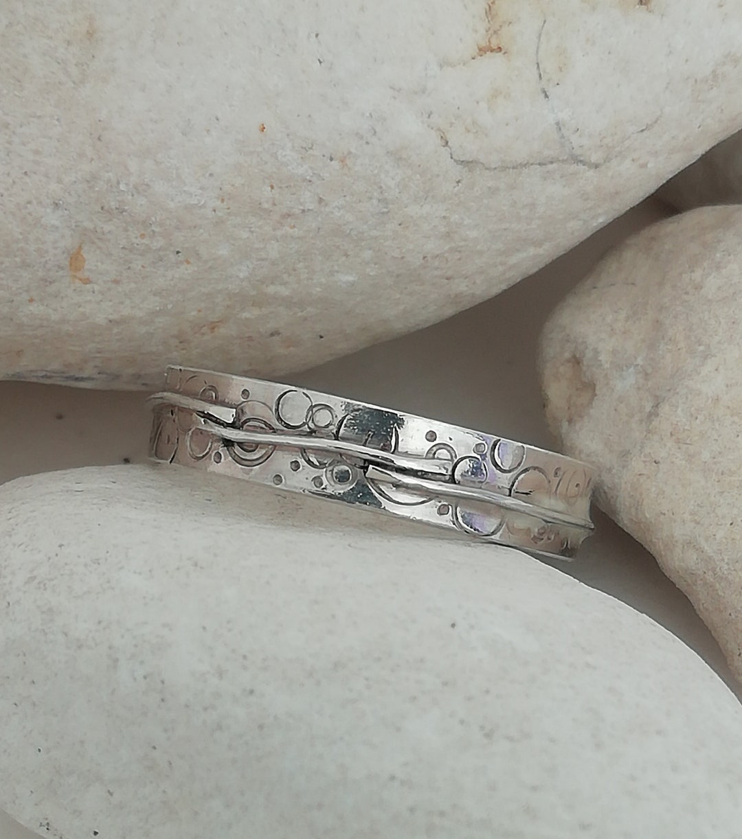 Handmade Silver Ring With Circle Pattern - Etsy