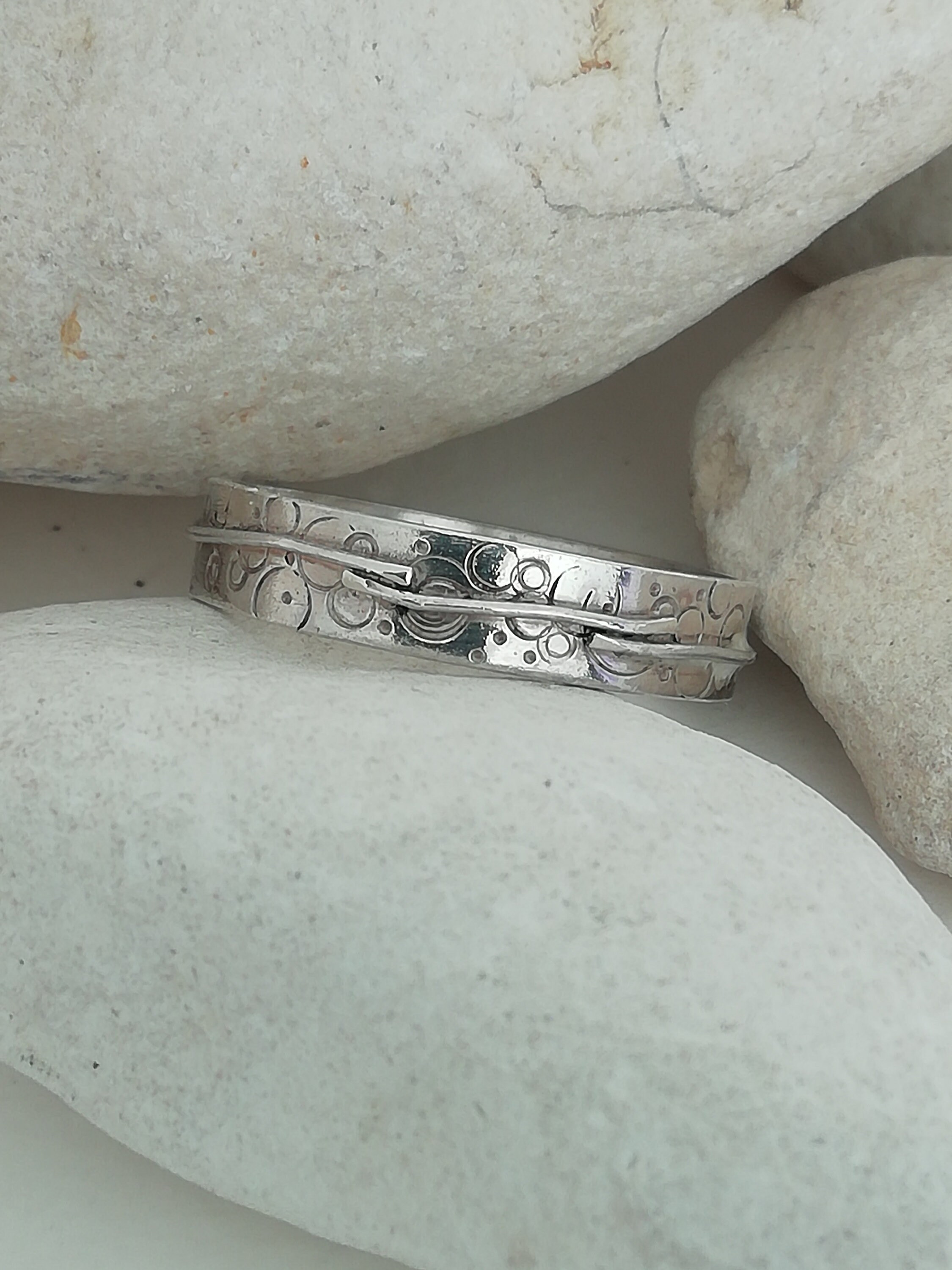 Handmade Silver Ring With Circle Pattern - Etsy
