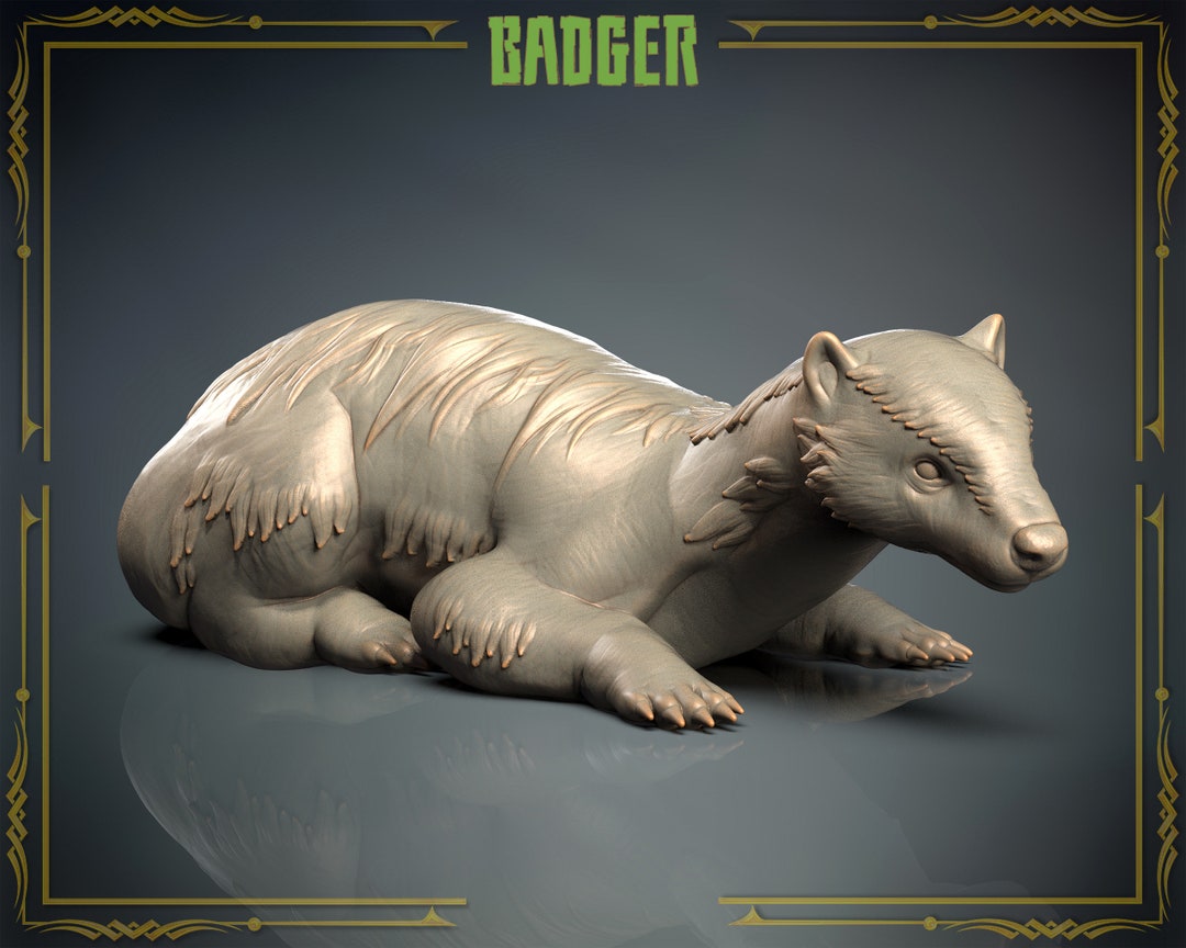 32mm Badger Miniature, Resin 3D Printed Animal - Etsy