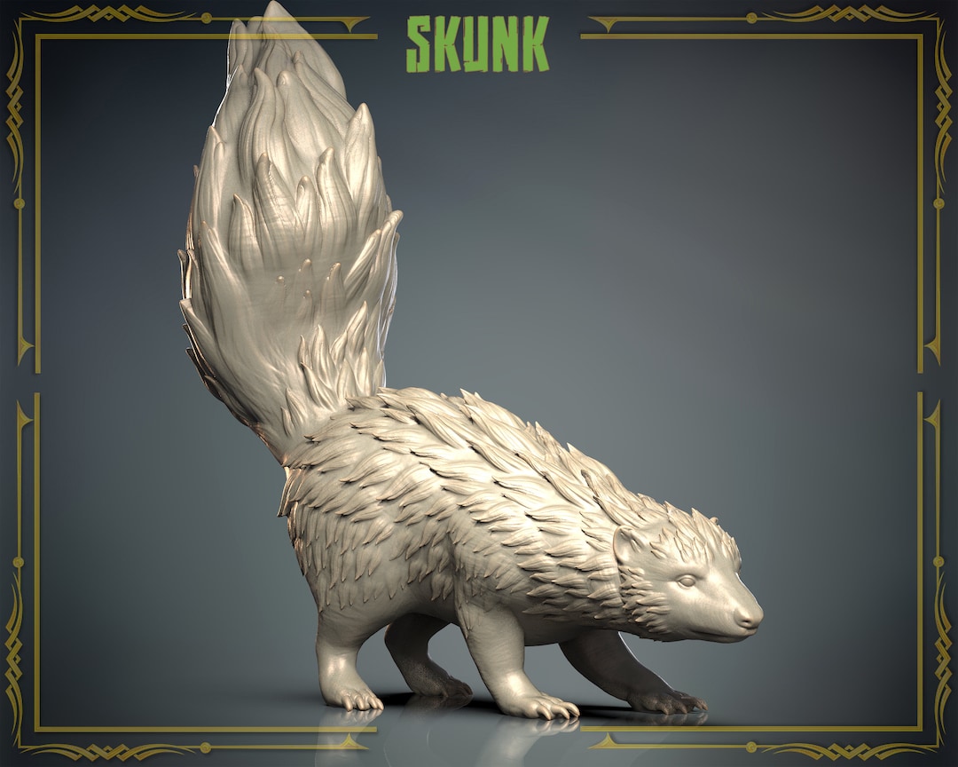 Skunk Miniature, Resin 3D Printed Animal - Etsy