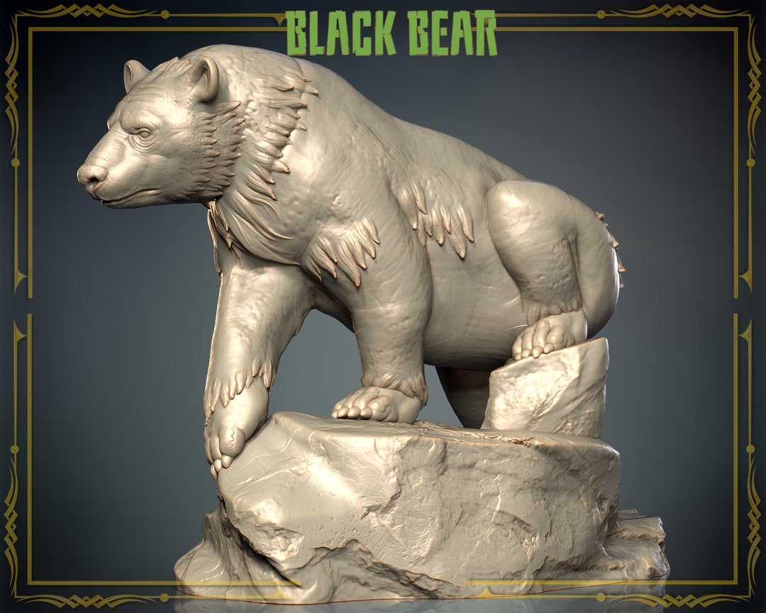 Black Bear Miniature, Resin 3D Printed Animal - Etsy