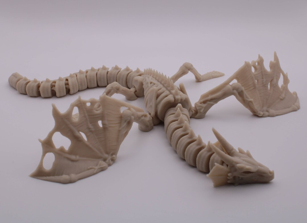 Articulated Bone Dragon, 3D Printed Flexible Dragon - Etsy