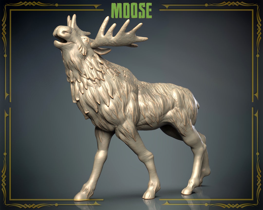 32mm Moose Miniature, Resin 3D Printed Animal - Etsy