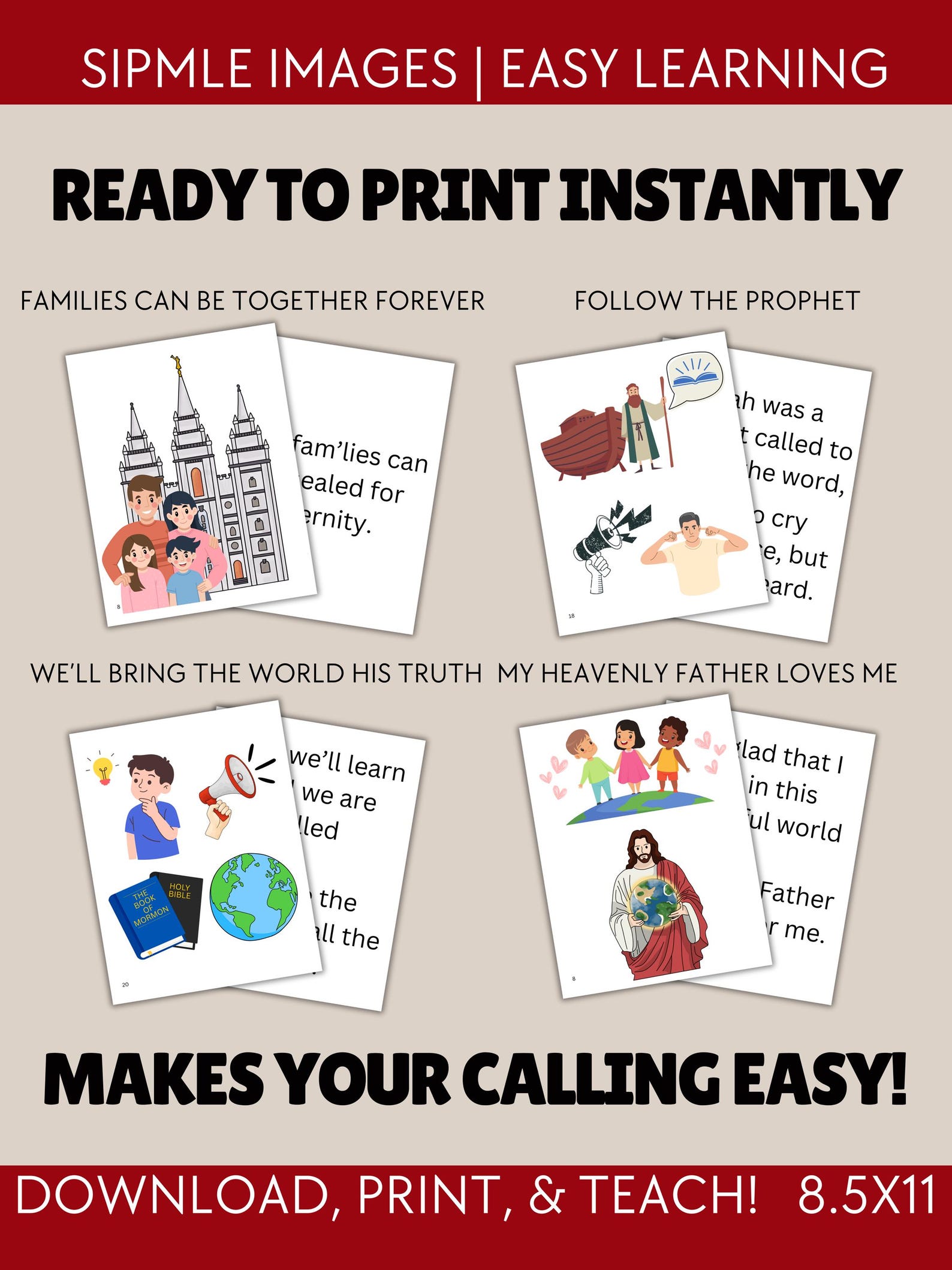 2026 Old Testament Songs | LDS Primary Singing Time Flip Chart Bundle ...