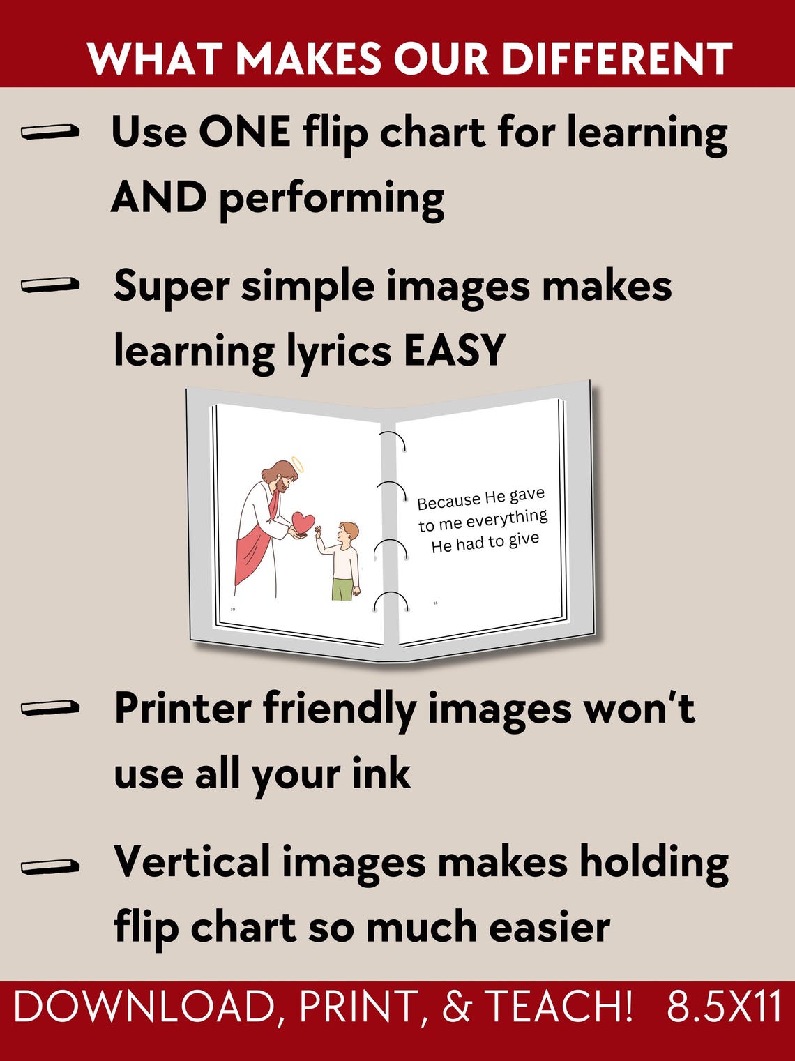 Because Flip Chart | Primary Christmas & Easter Song | Shawna Edwards ...