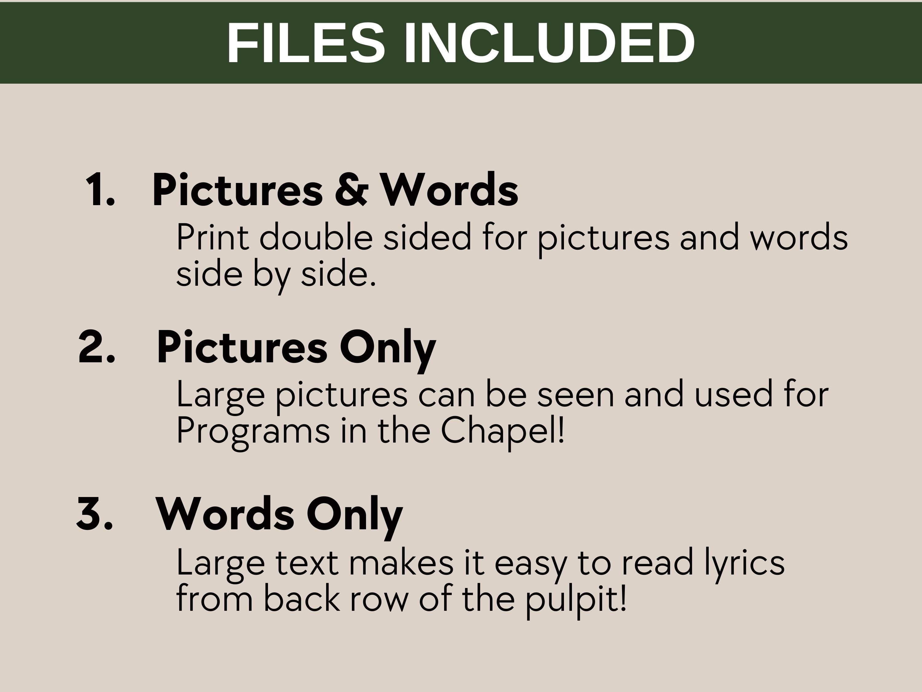 Restored Flip Chart Song Visuals, Primary Singing Time Printable Visual ...