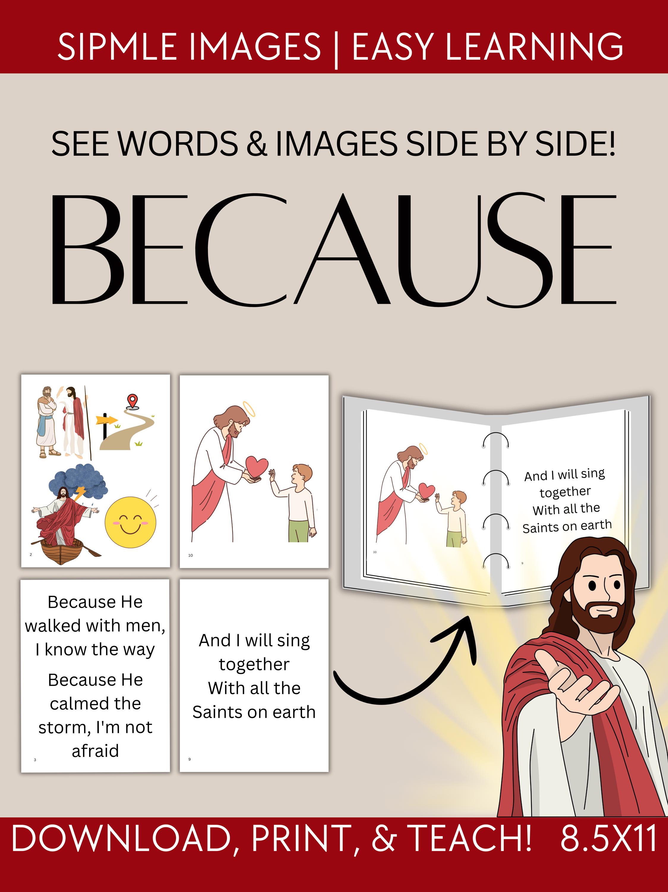 Because Flip Chart | Primary Christmas & Easter Song | Shawna Edwards ...